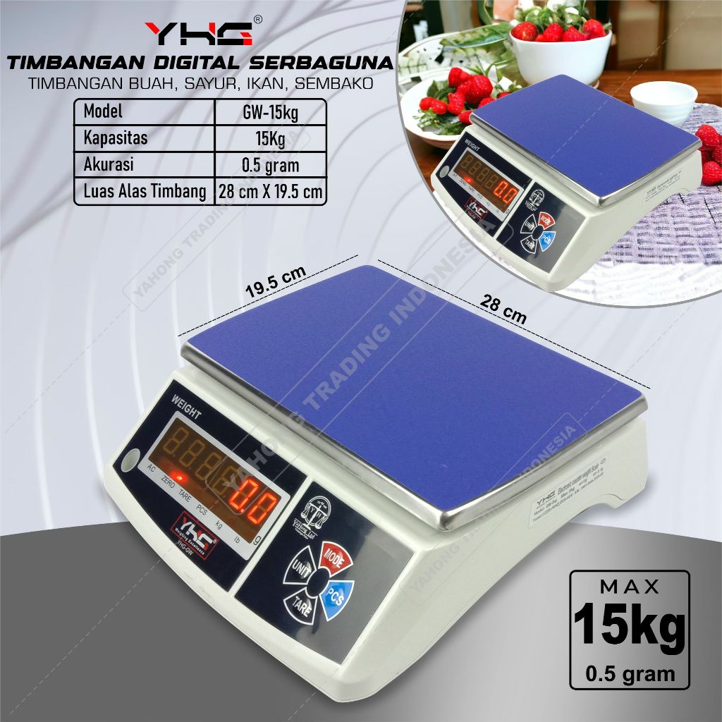 Jual Timbangan Digital 15kg Akurasi 0.5g GW Timbangan Meja Paket Barang ...