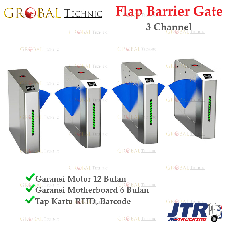 Jual Flap Barrier Gate Automatic 3 Channel Access Control / Pintu Akses ...