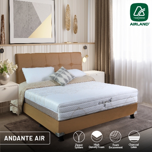 Jual Airland Andante Air Kasur Spring Bed Set Charcoal Latex Firm Free ...