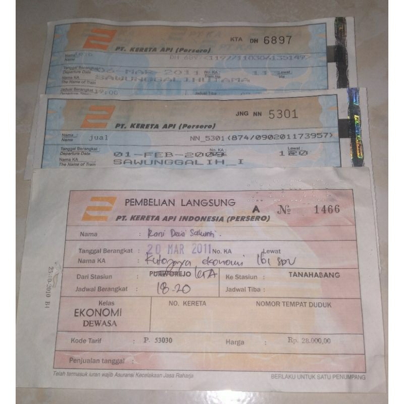 Jual Tiket Kereta Api Jadul Lawas | Shopee Indonesia