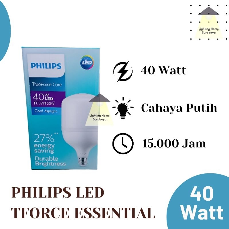 Jual PHILIPS LED TFORCE 40 WATT CAHAYA PUTIH 6500K | Shopee Indonesia