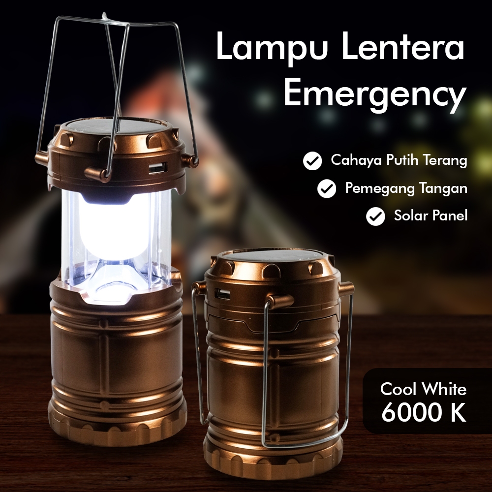 Jual Lampu LED Lentera Emergency Tenaga Solar Panel Matahari Senter ...