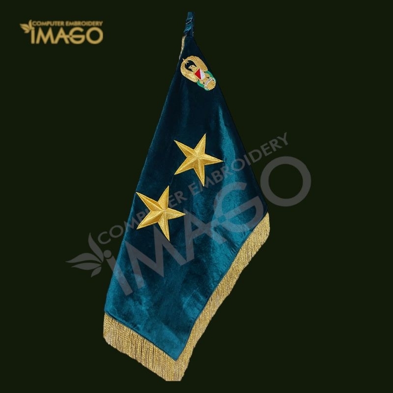 Jual Bendera Pataka Rapati Bintang 2 Logo TNI AD Bordir - Hijau Tosca ...
