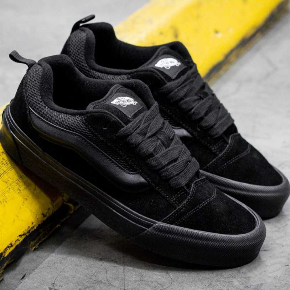 Jual Vans Knu Skool True Full black Sneakers Pria Wanita/Sepatu Vans ...