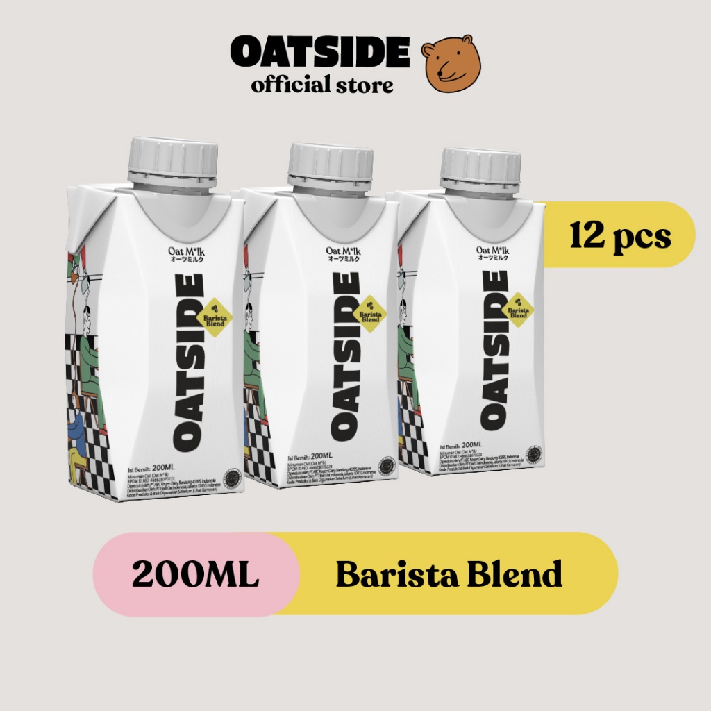 Jual OATSIDE Mini Cap Oat Milk Barista Blend 200ml (12 pcs) (Kemasan ...