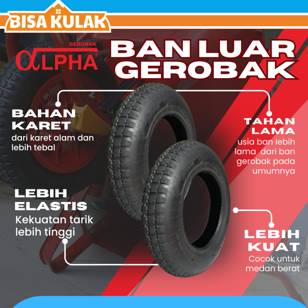 Jual BAN GEROBAK SORONG AKONG / BAN LUAR GEROBAK - MEREK ALPHA | Shopee ...