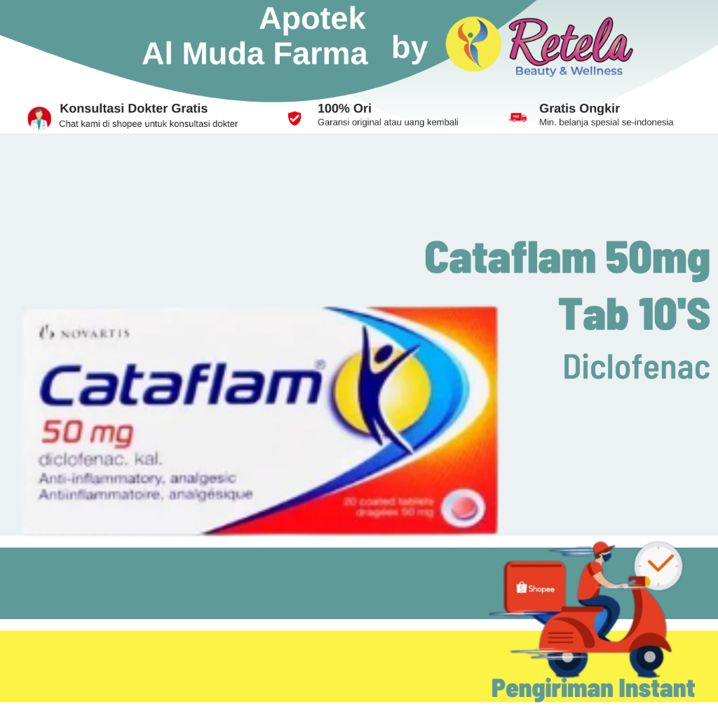 Jual CATAFLAM 50MG 1 BLISTER ISI 10 TABLET | Shopee Indonesia