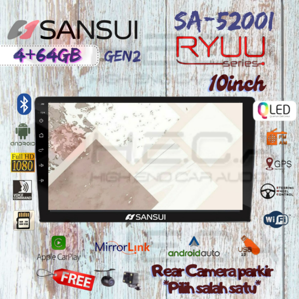 Jual SANSUI RYUU QLED Gen2 4/64 GB Android G2 10" Inch SA-5200I Head ...