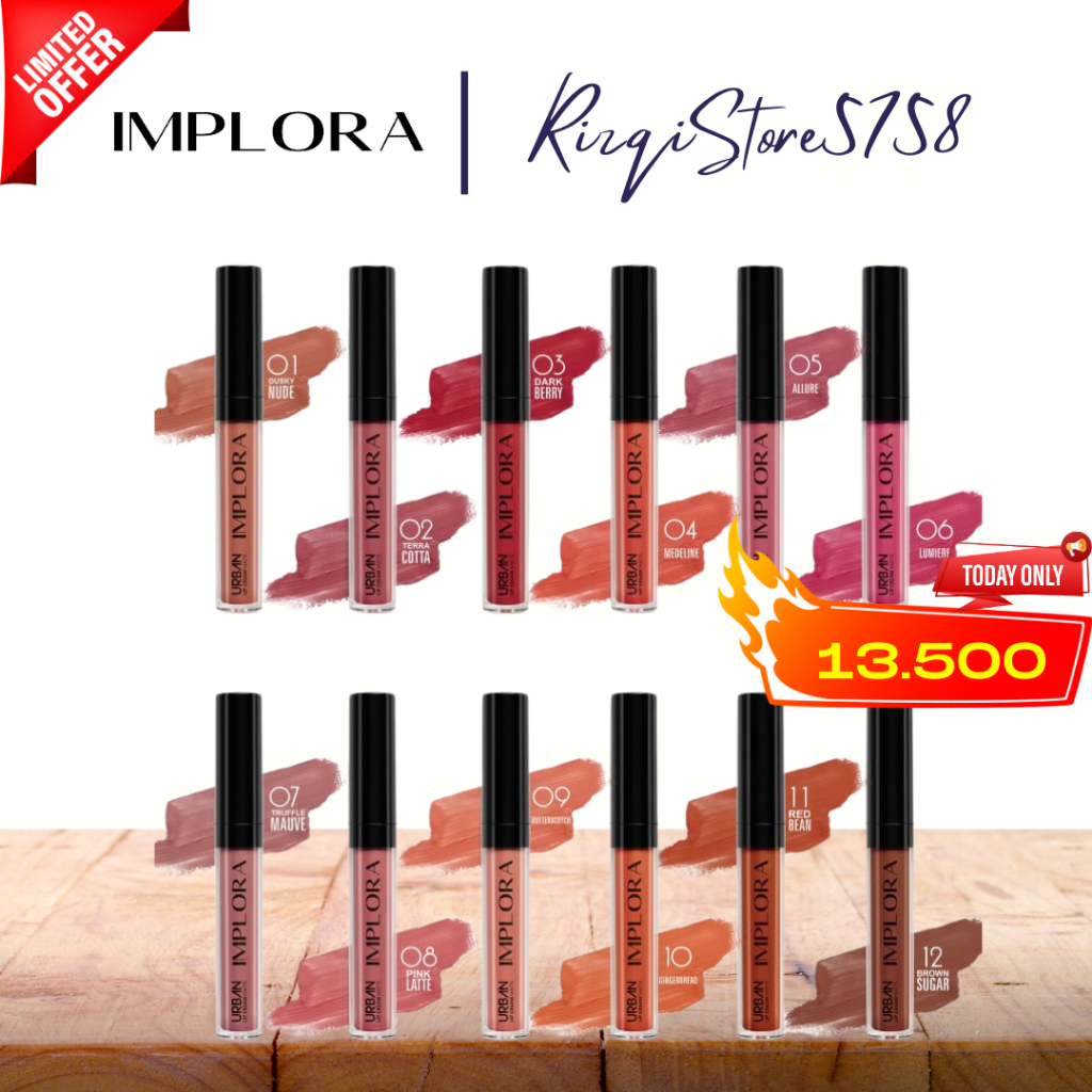 Jual IMPLORA URBAN MATTE LIPCREAM | Implora Lip Velvet Lipstick ...