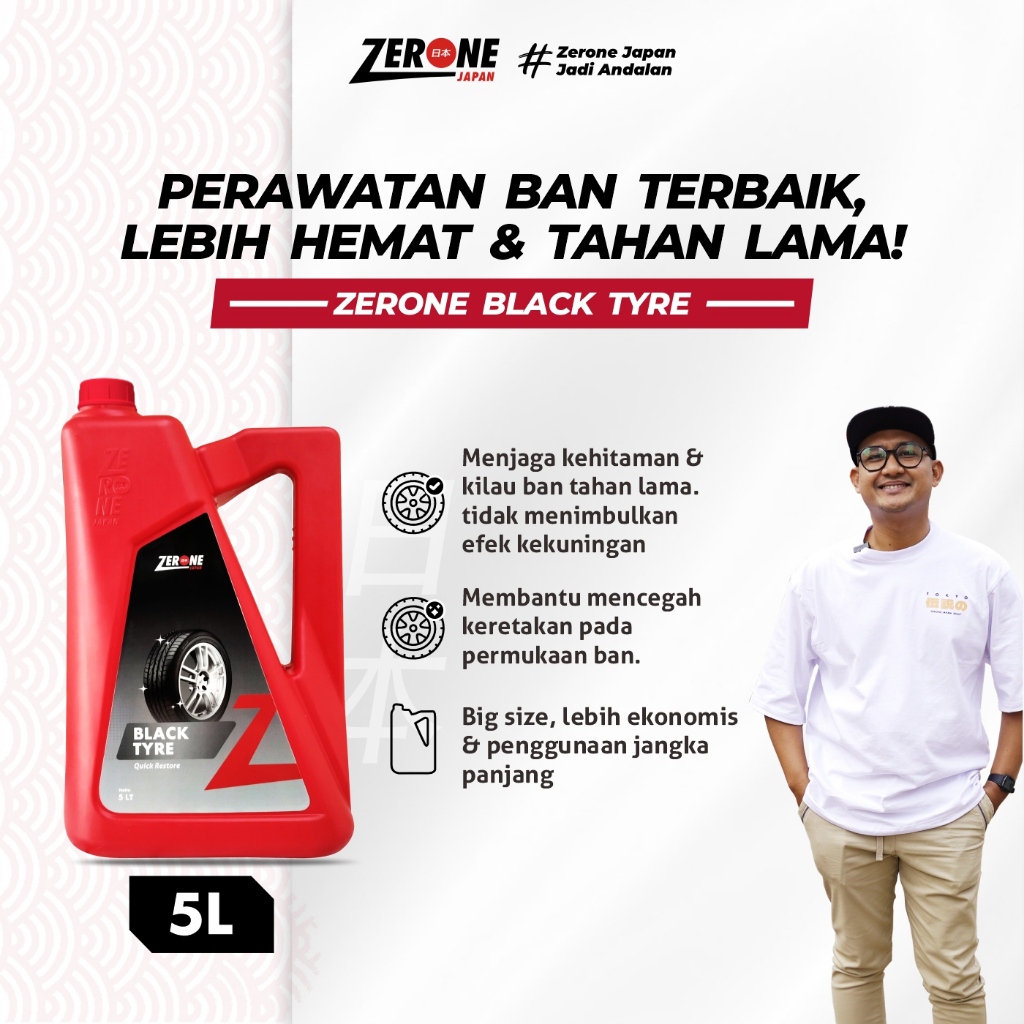 Jual Semir Ban 5 liter Zerone Japan Black Tyre Penghitam Ban Original Kualitas Premium | Shopee ...