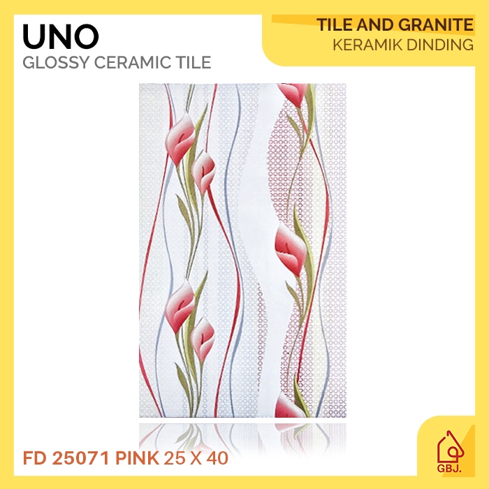Jual KERAMIK UNO 25 X 40 FD 25071 PINK / KERAMIK DINDING HIAS MOTIF ...