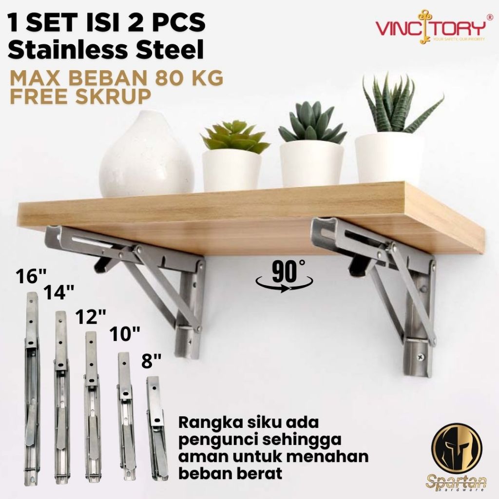 Jual Siku Lipat Rak Dinding Meja Stainless Minimalis / Bracket Engsel ...