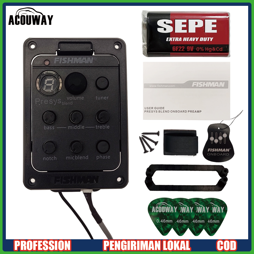 Jual Equalizer Gitar Fishman Preamp Gitar 301 4-Band EQ Mic Blend Tunner Gitar Akustik Fishman ...