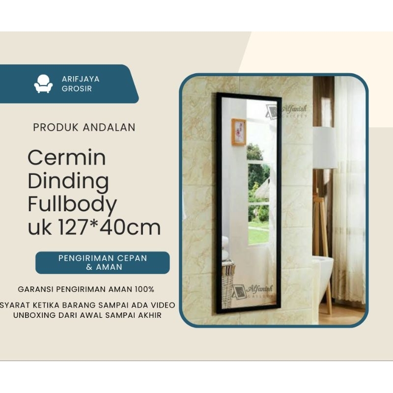 Jual cermin minimalis full body uk 40x127cm free packing free cantolan ...