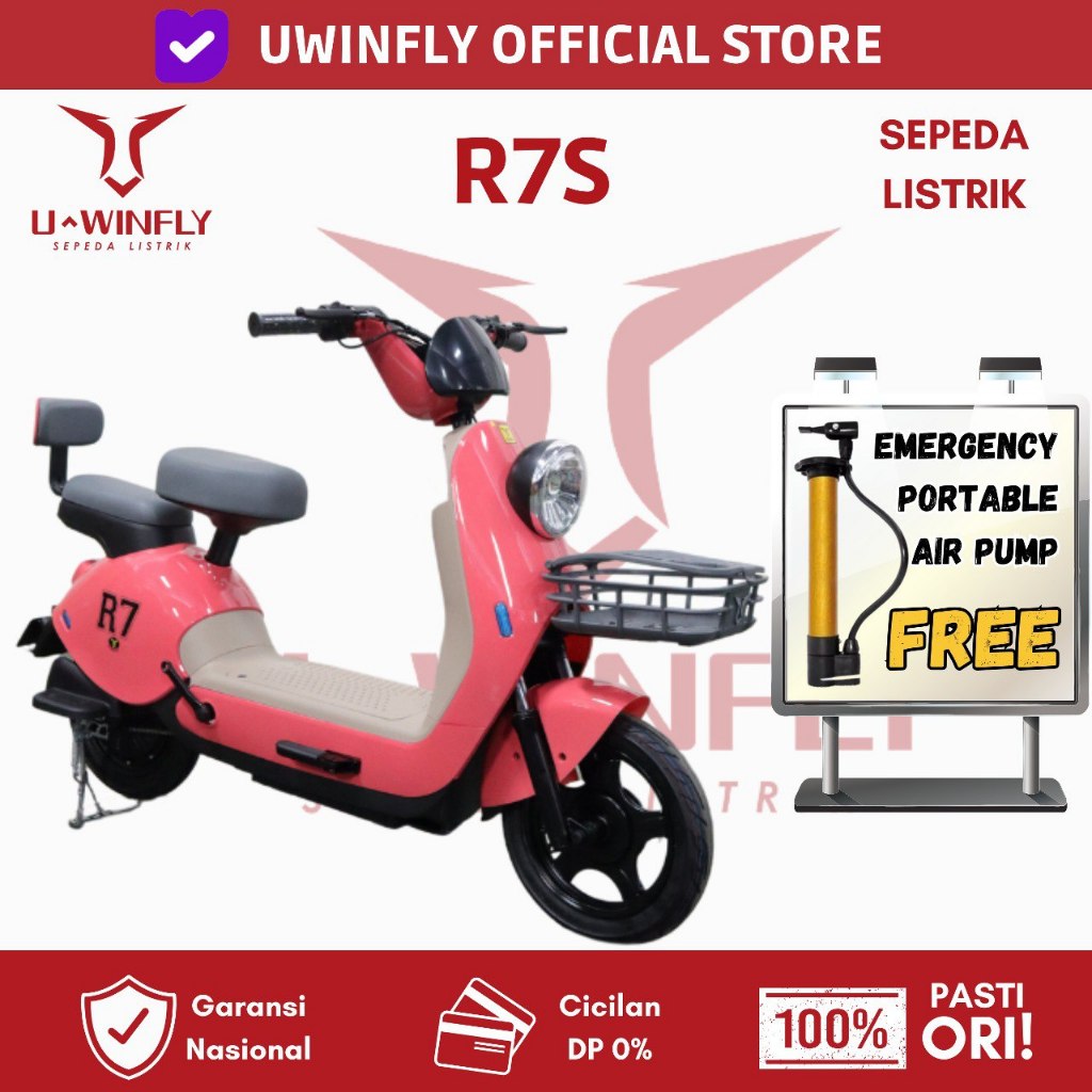 Jual SEPEDA LISTRIK UWINFLY R7S Redfish R-7S Garansi Resmi | Shopee ...