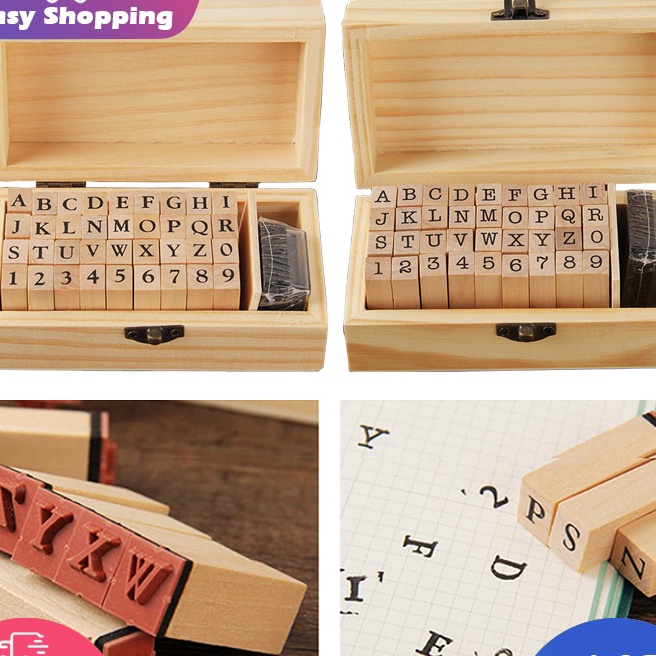 Jual FG2 Alphabet Stamp Set Stempel Huruf Alfabet Stempel Cap Kayu Karet Rubber Stamp Set With ...