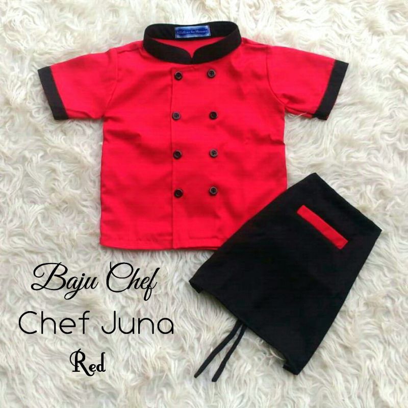 Jual kostum chef juna merah/kostum master chef anak/kostum koki anak ...