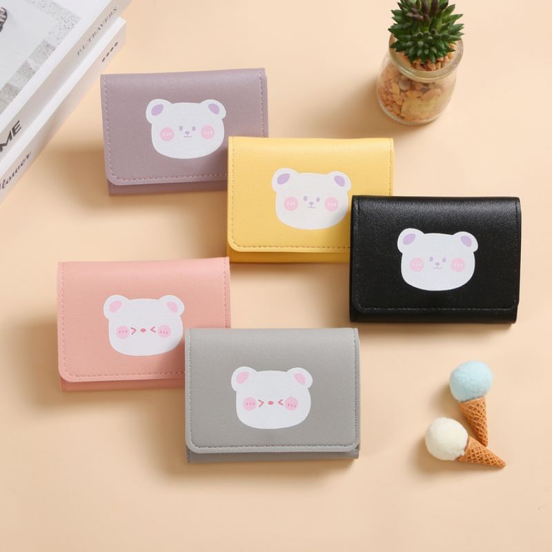 Jual Dompet Lipat 3 Cute Wanita Teddy Korean Style | Shopee Indonesia