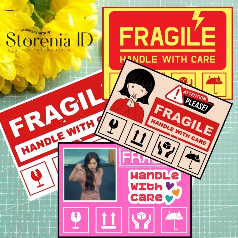 Jual STIKER FRAGILE LUCU ISI 25PC UK.9x6cm | Shopee Indonesia