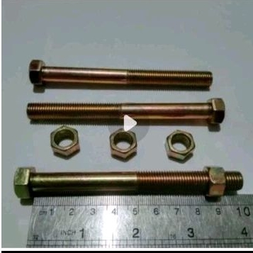 Jual BAUT + MUR KUNING BMK M10 X 100 MM ( KUNCI 14 ) | Shopee Indonesia