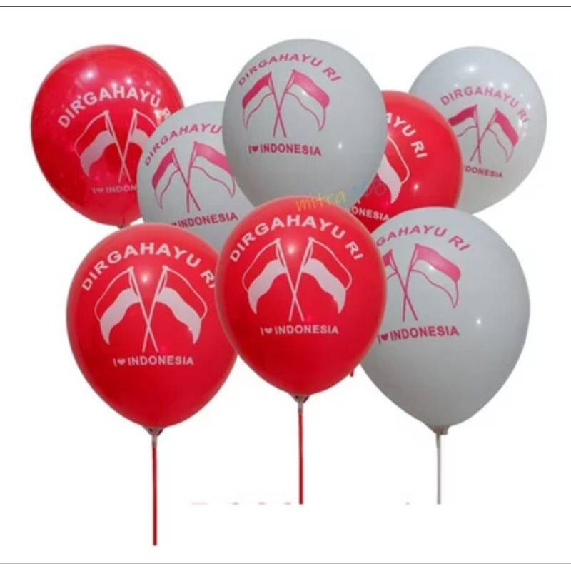 Jual Balon latex motif HUT RI Balon merah putih balon Garuda Indonesia ...