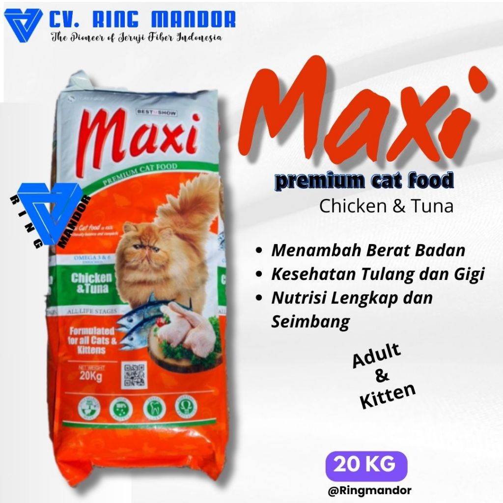 Jual MAXI PAKAN KUCING 20 KG Makanan Kucing Maxi Cat Rasa Chicken Tuna ...