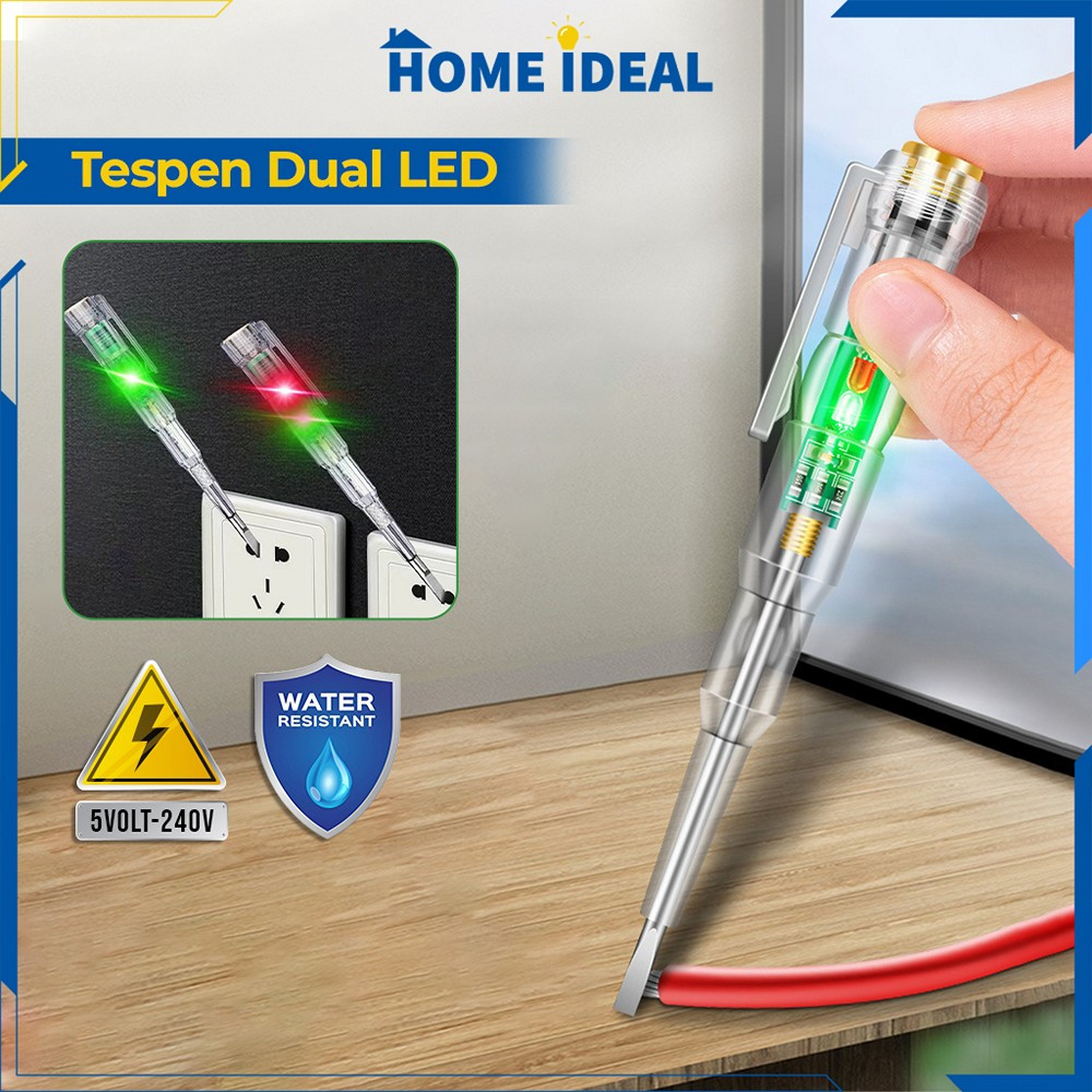 Jual Obeng Tespen Dual LED With Indicator Tester Listrik Lampu Merah ...