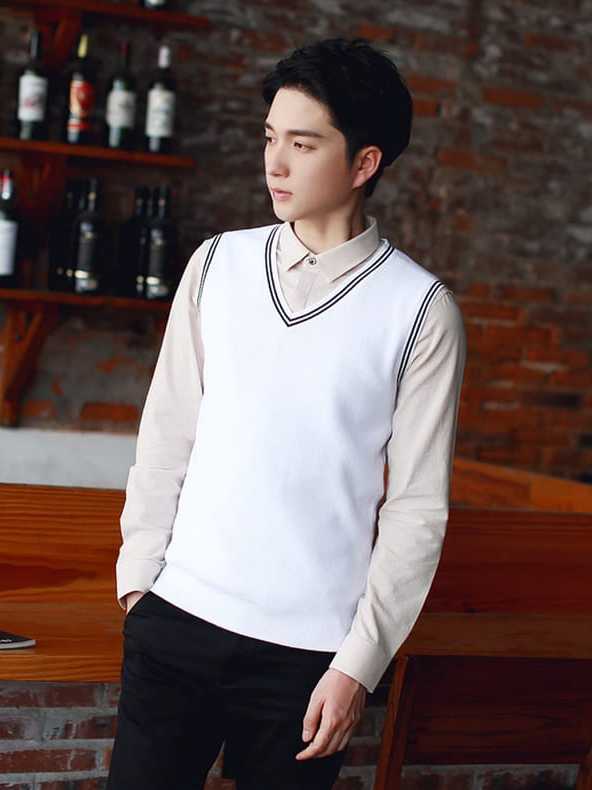 Jual sweater rajut romPi vneck PRIA | Shopee Indonesia