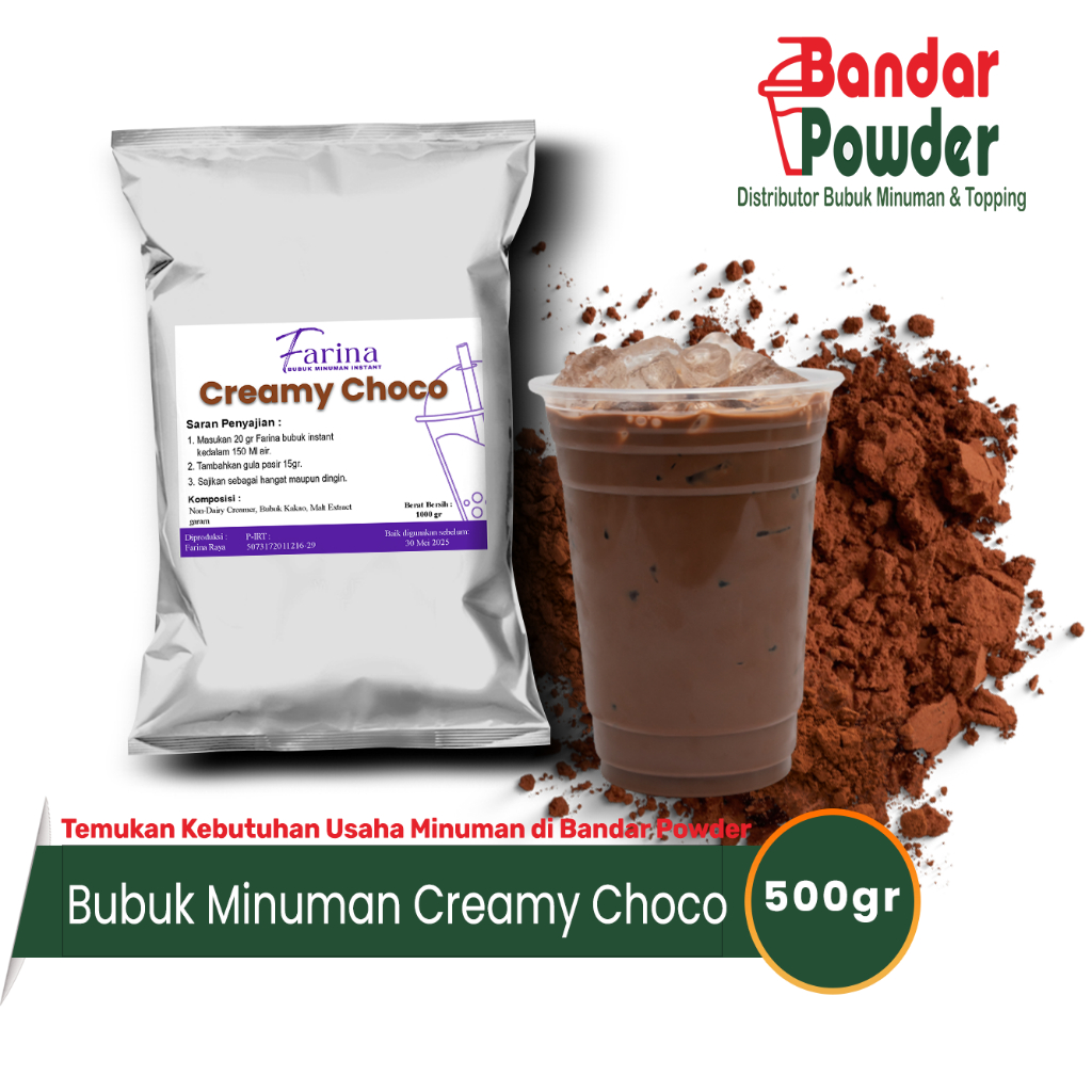 Jual Bubuk Minuman Creamy Choco 500gr - Serbuk Minuman Farina | Shopee ...