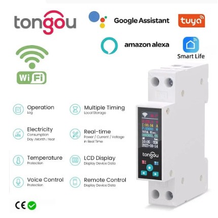 Jual TONGOU Smart MCB Circuit Breaker Over Current Under Voltage Protection 1A - 50A Adjustable ...