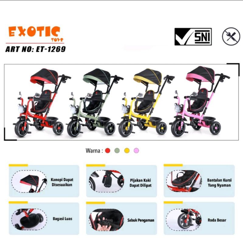 Jual Sepeda Roda 3 Exotic Model lucu ET 1269 | Shopee Indonesia