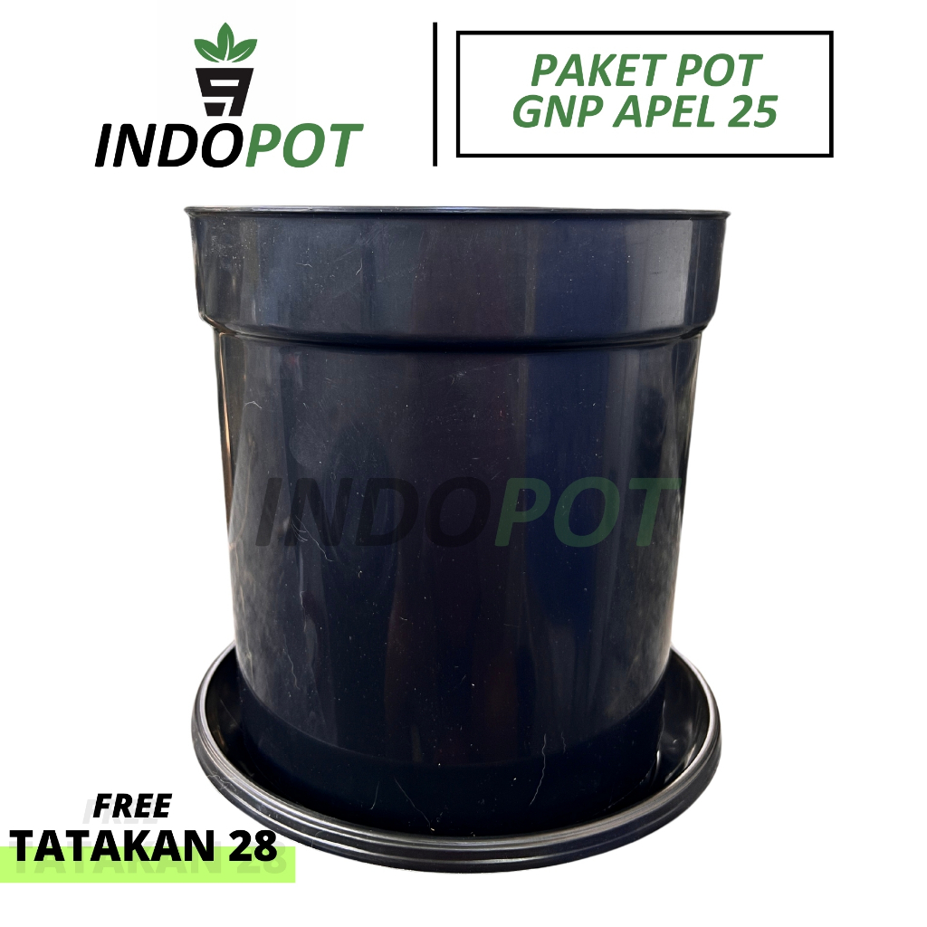 Jual Paket Pot GNP Apel 25 + Tatakan GBL 28 Hitam Pot Tinggi Dalam ...