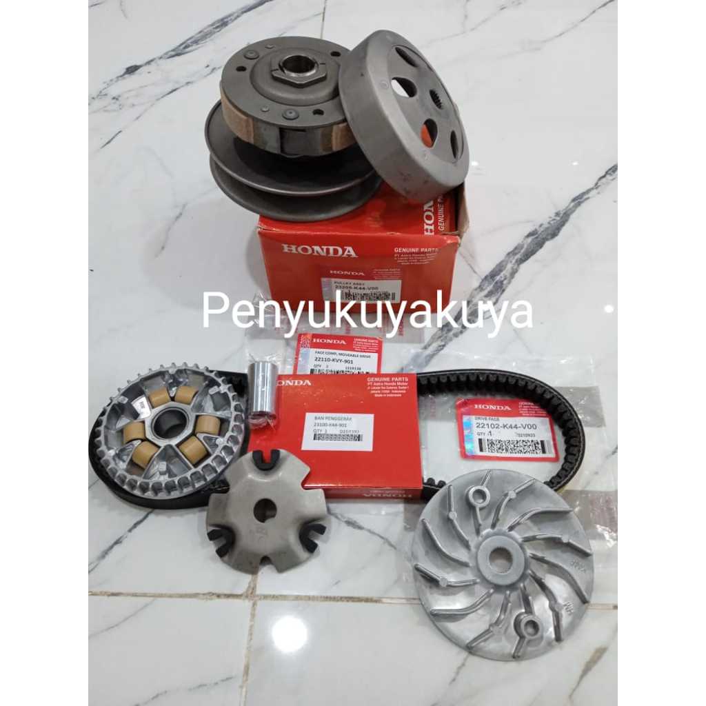 Jual PAKET SET LENGKAP KOMPLIT CVT HEMAT VANBELT VBELT RUMAH ROLER ASSY KIPAS PULLY ASSY HONDA ...