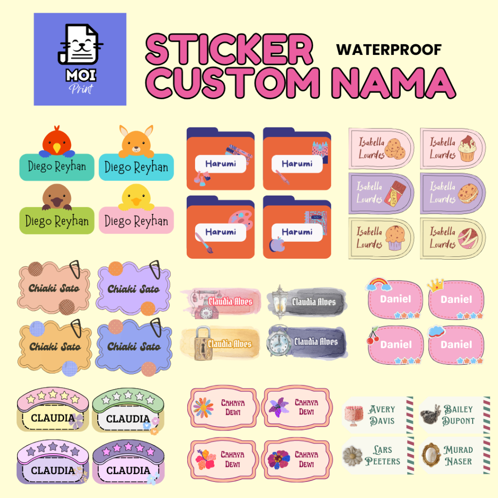 Jual Stiker Nama Custom / Stiker Nama Anak Lucu / Stiker Nama Murah ...