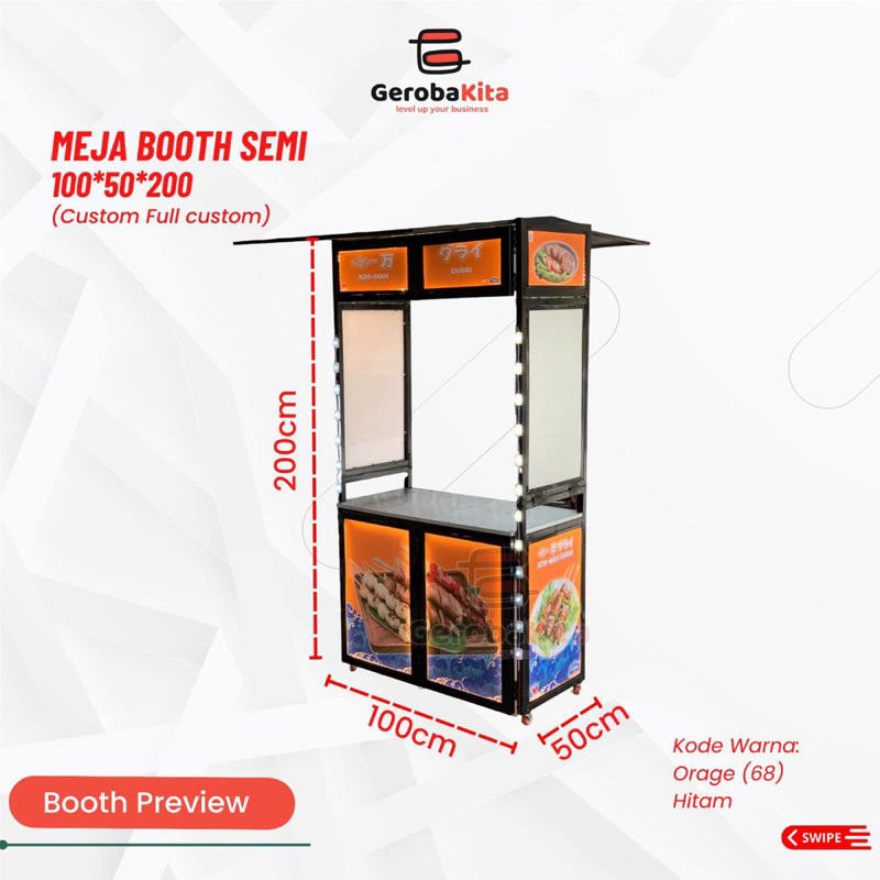 Jual Meja Booth Semi 100x50x200 (Full Custom) | Shopee Indonesia
