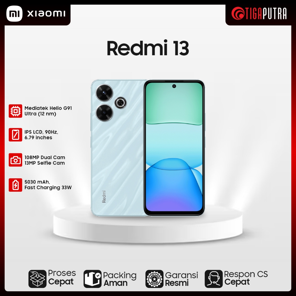 Jual Xiaomi Redmi 13 (Ram 8GB, Rom 128/256GB, Camera 108MP, Baterai ...