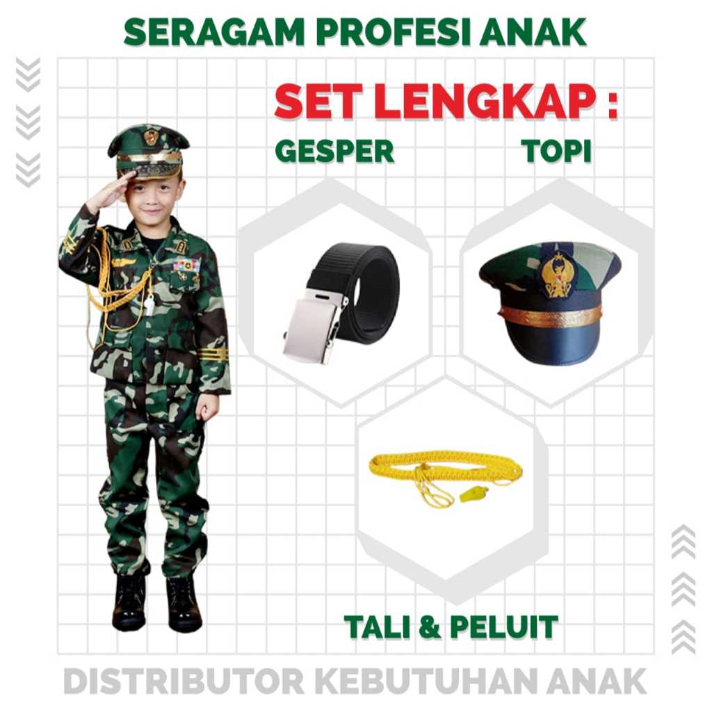 Jual Baju Profesi Anak TNI AD | Baju TNI Anak | seragam profesi anak ...