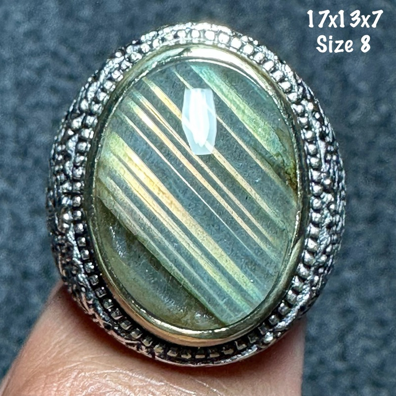 Jual Cincin Batu Akik Natural Labrador Giwang (asli alam) | Shopee ...