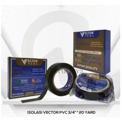 Jual Isolasi Listrik VECTOR 3/4" x 20Yard Japan Quality | Tape Listrik ...