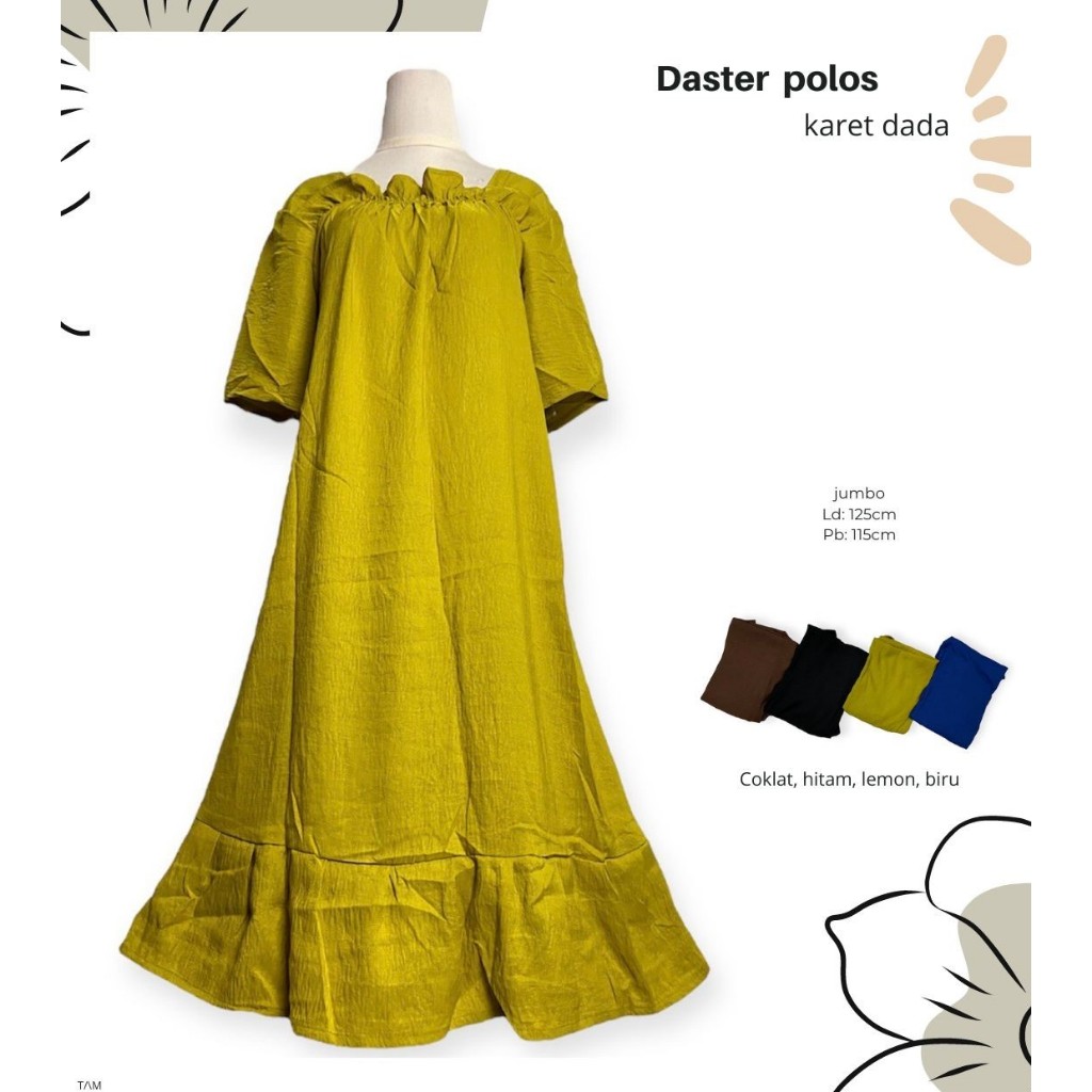 Jual Daster polos jumbo kerut karet dDaster polos jumbo kerut karet ...