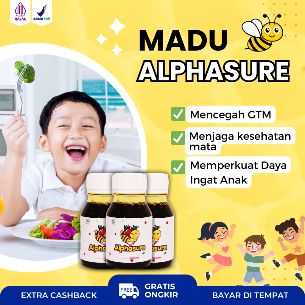 Jual ALPHASURE 3 Botol -Madu Anak Siap Tumbuh Kembang - Tinggi Badan ...