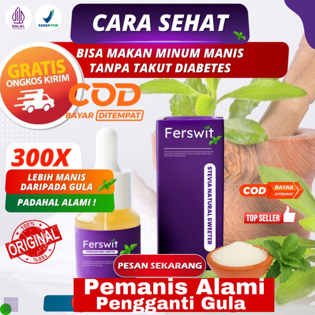 Jual Ferswit Gula Stevia, Pengganti Gula Isi 15 Ml 100% Original ...