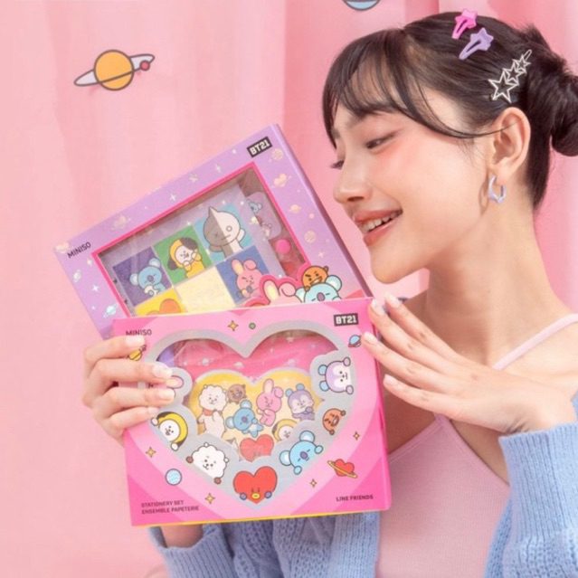 Jual Miniso X BT21 Stationery Set Binder File | Shopee Indonesia