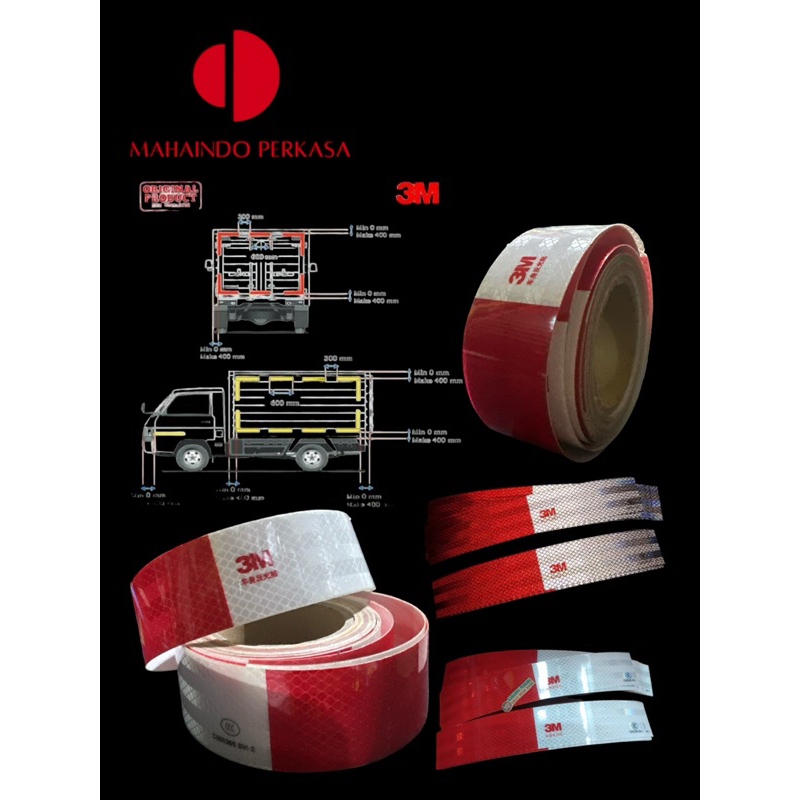Jual Stiker Merah-Putih Reflektor Diamond Grade Sticker Reflector ...