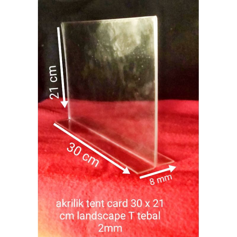 Jual akrilik tent card tempat brosur A4 uk 21 x 30 cm model landscape T ...