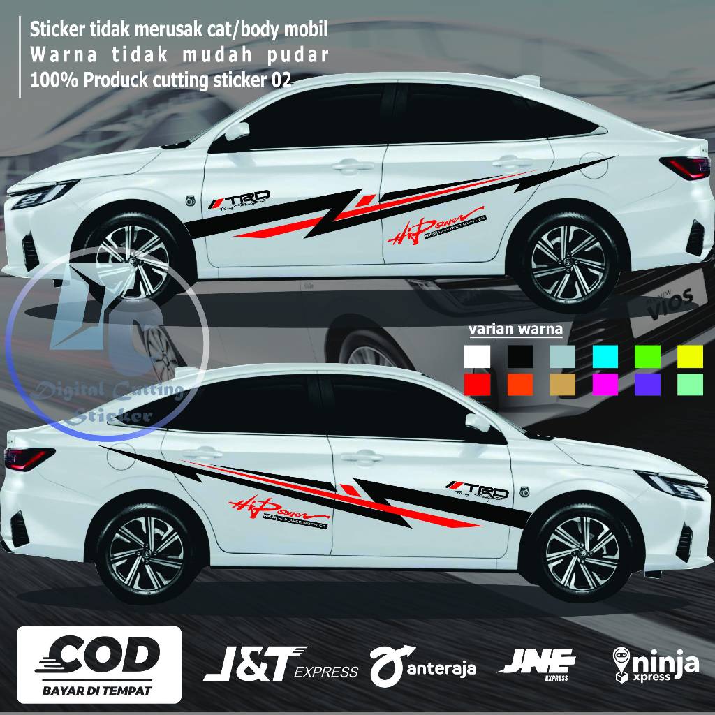 Jual Stiker Cuting Trd Racing Stiker Mobil Sedan Vios Stiker list body ...