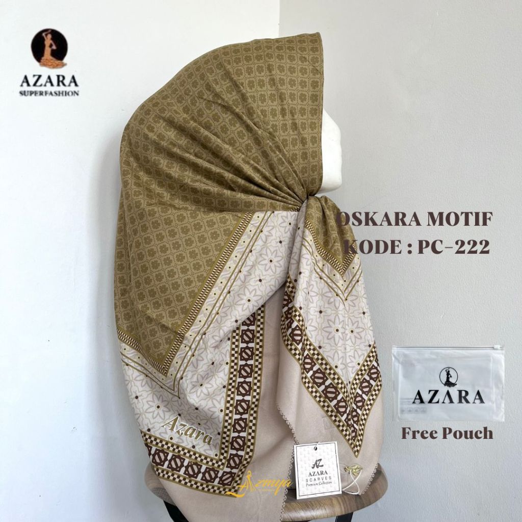 Jual (POUCH) Hijab Segiempat oskara azara Bahan Voal Jilbab Motif ...