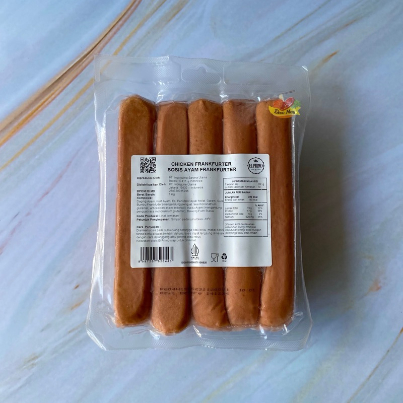 Jual El Primo Chicken Frankfurter Sosis Ayam Frankfurter 1kg | Shopee ...