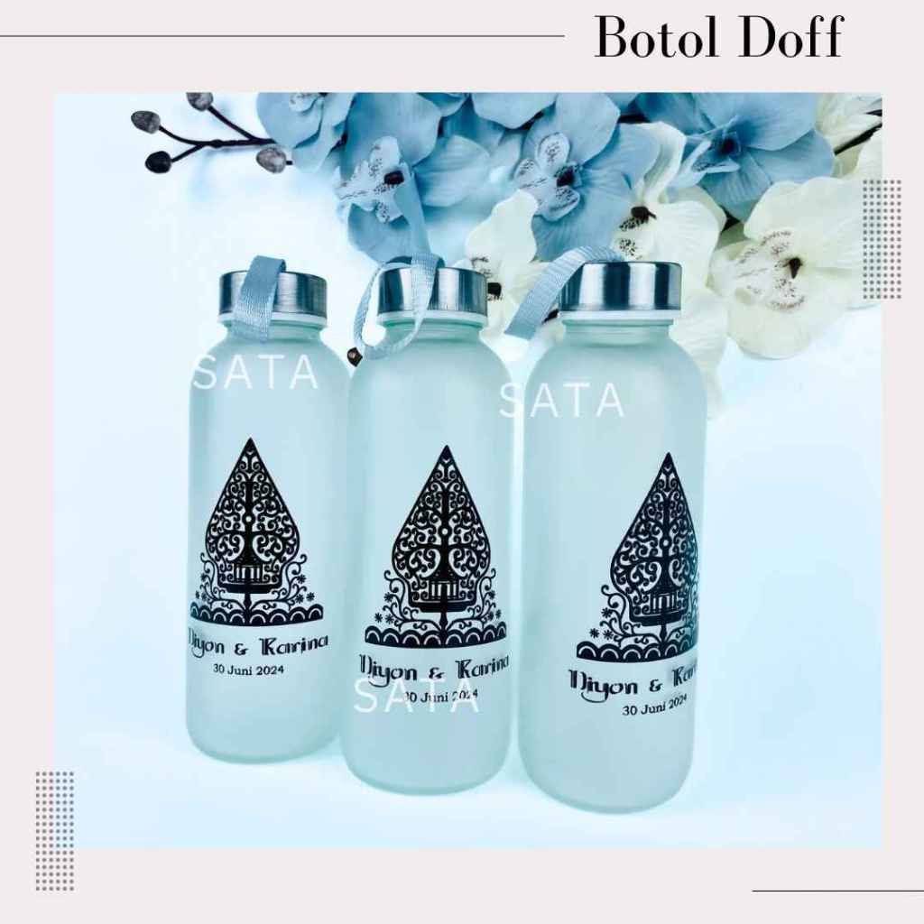 Jual (Minim 100pcs) BOTOL SABLON DOFF 420ml / Botol kaca doff 420 ml ...