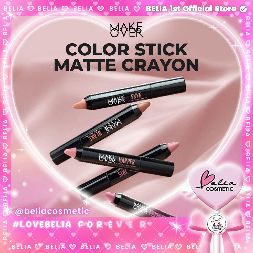 Jual BELIA MAKE OVER Color Stick Matte Crayon 2.6g / mate makeover ...